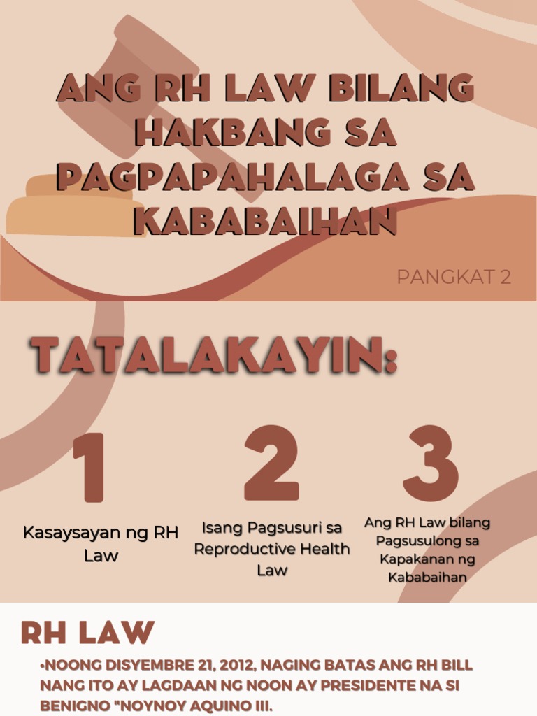 Ang RH Law Bilang Hakbang Sa Pagpapahalaga Sa Kababaihan | PDF