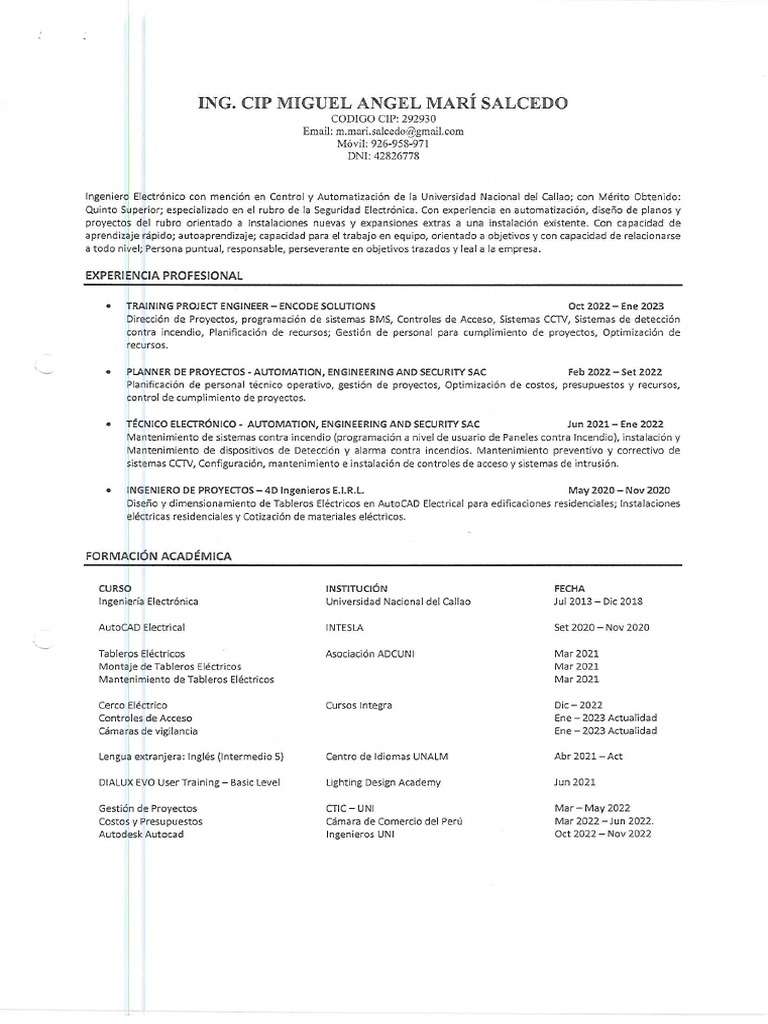 CV Documentado Mari Salcedo Miguel | PDF