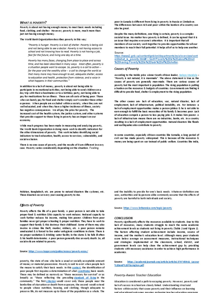 POVERTY | Download Free PDF | Poverty | Poverty & Homelessness