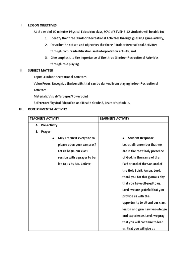 Line Detailed Lesson Plan | PDF