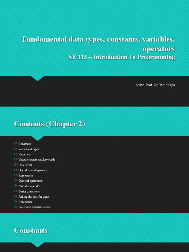 Lecture02 Variables Datatypes | PDF