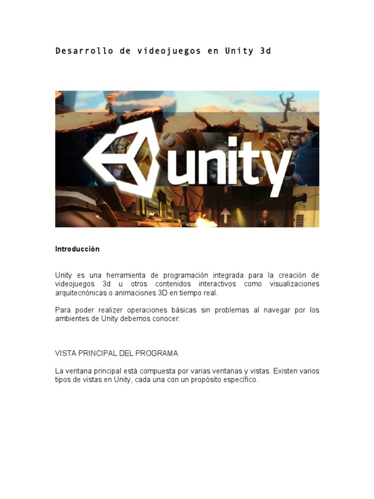 Desarrollo de Videojuegos en Unity 3D | PDF | Unidad (motor de juego) | Informática