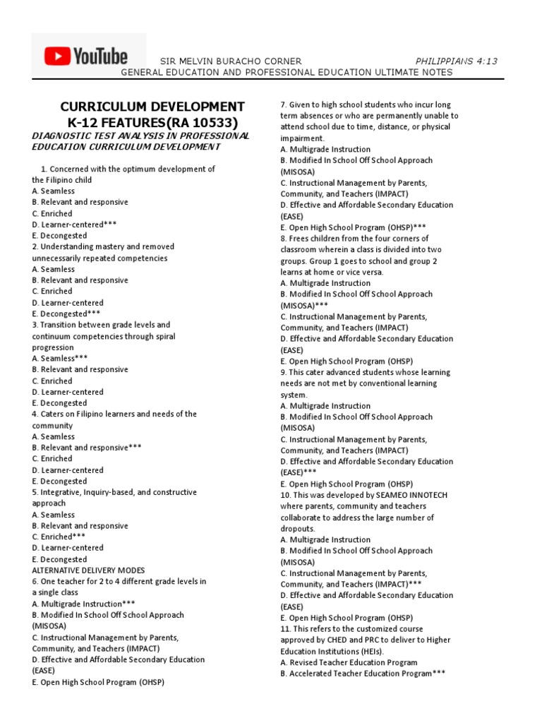 K12 and The Curriculum (Very Important) | PDF | Educational Assessment ...