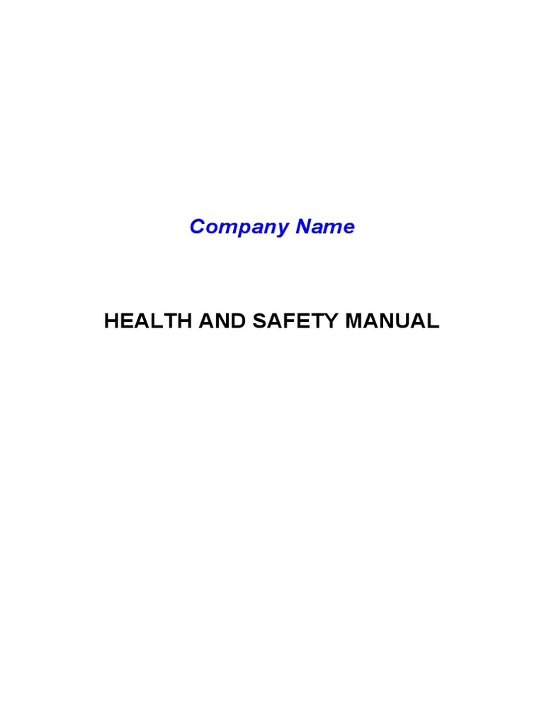 Health and Safety Manual Company Template | PDF | Occupational Safety ...