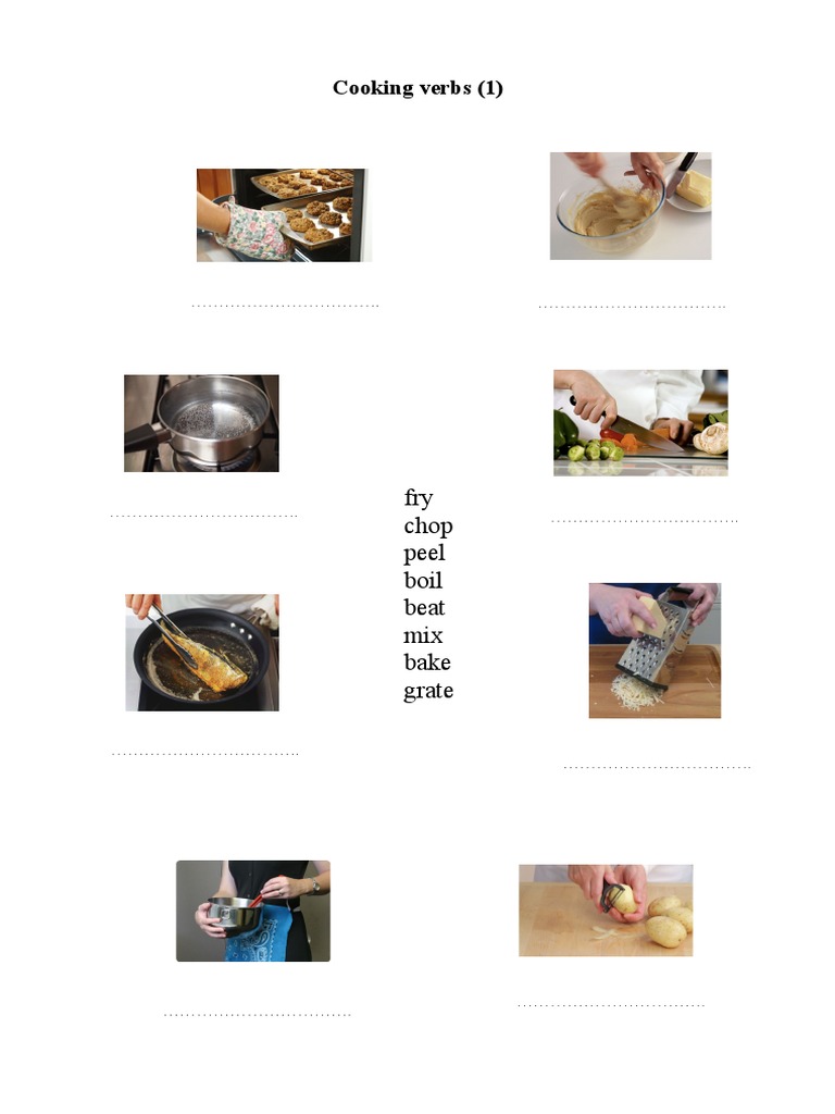 English Cooking Verbs List | PDF