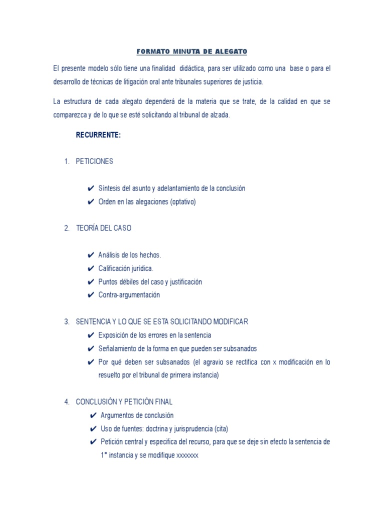 Minuta Alegato | PDF | Negocios | Derecho
