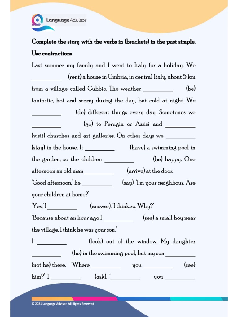 Complete The Text With The Past Simple | PDF