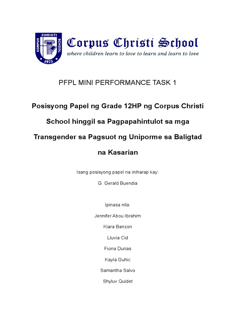 PFPL Mini Performance Task 1 | PDF