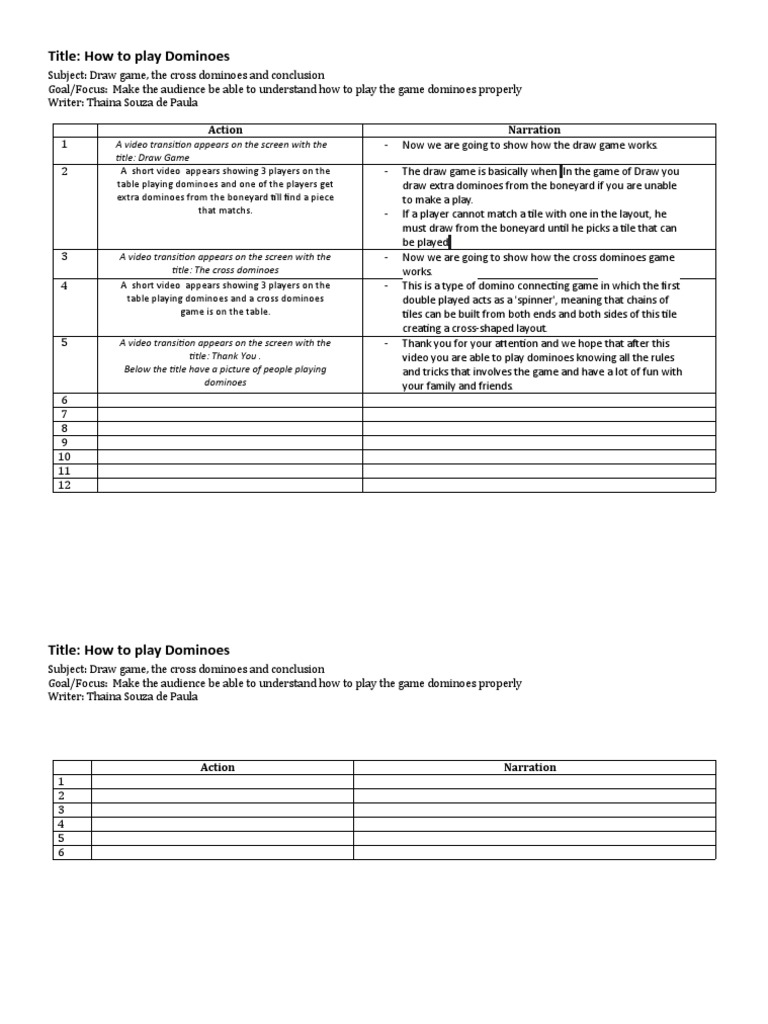 How to play dominoes script | PDF
