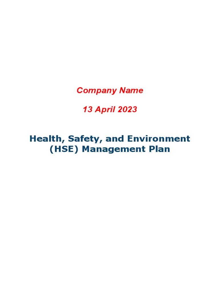 HSE Management Plan for Suppliers | PDF | Risk | Dangerous Goods