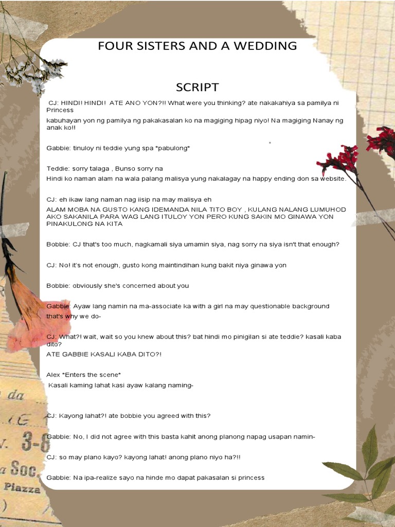 Four Sisters and A Wedding Script | PDF