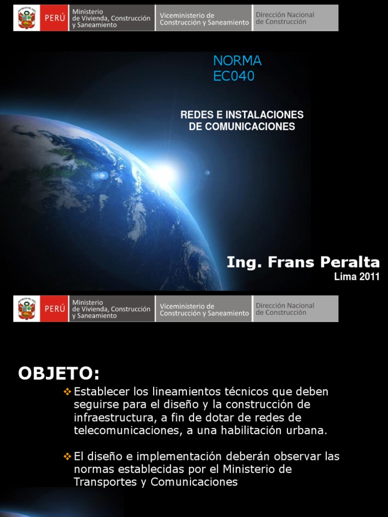 Norma Ec 040 | Descargar gratis PDF | Infraestructura | Telecomunicaciones