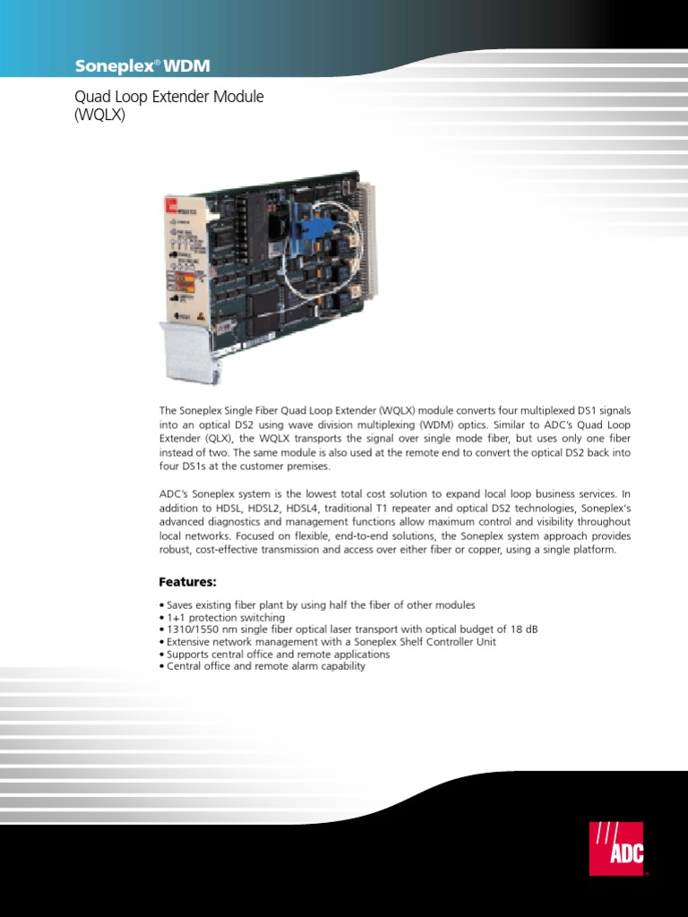 Quad Loop Extender Module | PDF | Wavelength Division Multiplexing ...