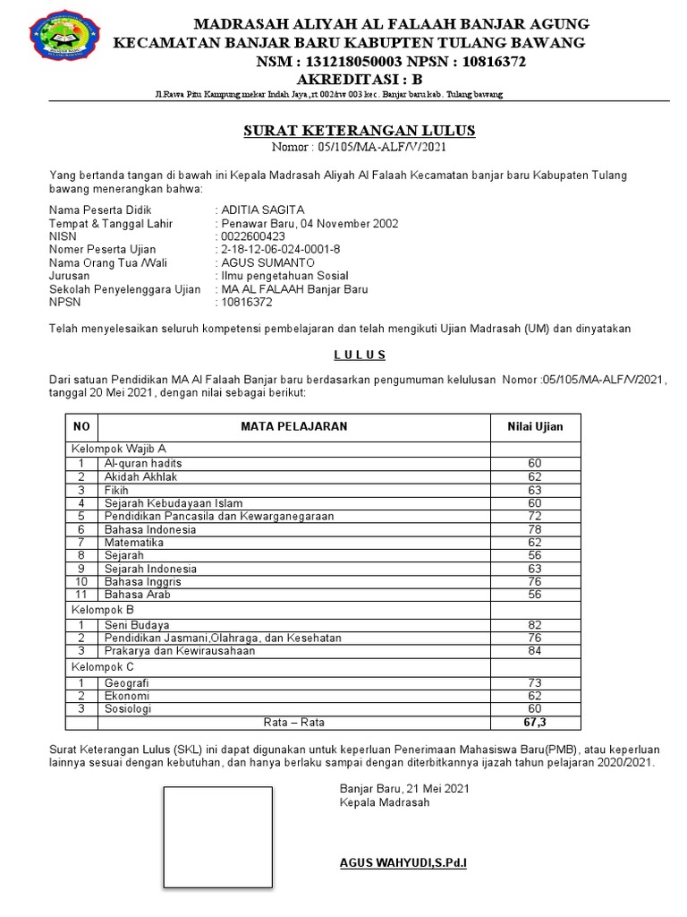 SKL Ma Al Falaah 2021 | PDF