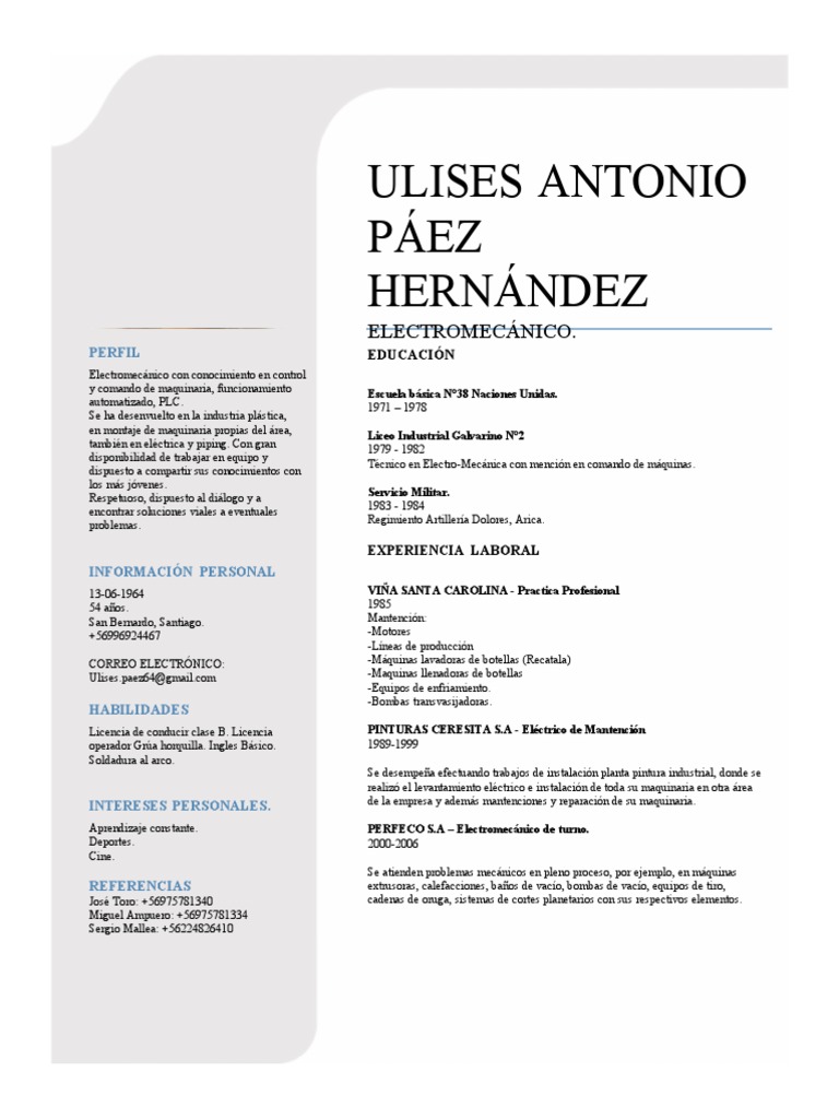 CV Ulises Paez | PDF