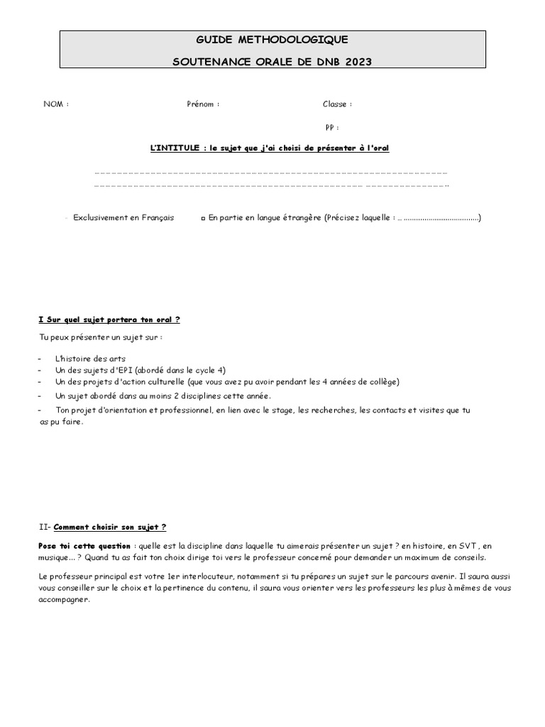 2-Guide - Methodologique - Soutenance - Orale 2022-2023 | PDF | Motivation | Motivant