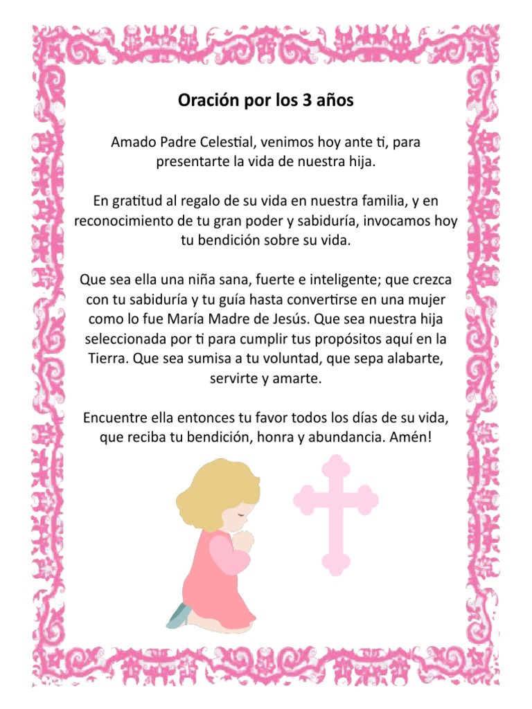 Oración de Presentación para Niña de 3 Años | PDF | Religión y ...