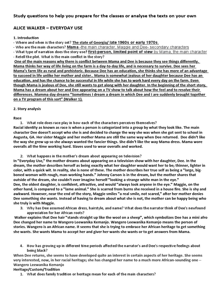 Alice Walker Everyday Use | Download Free PDF | Quilt | Narration