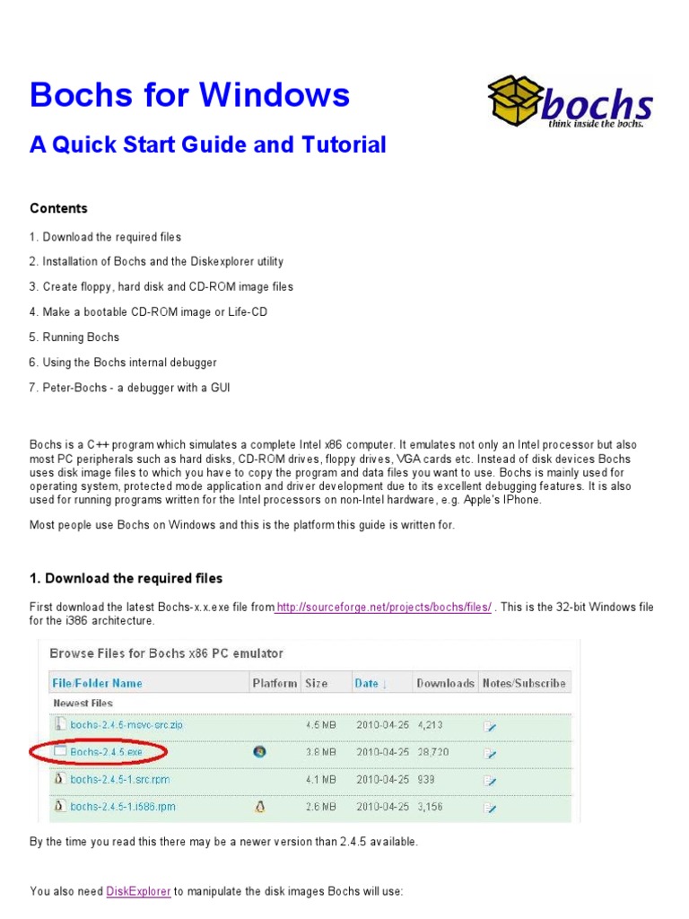 Bochs - A Guide and Tutorial For Windows | Download Free PDF | Computer ... Bochs - A Guide and Tutorial For Windows | Download Free PDF | Computer ...