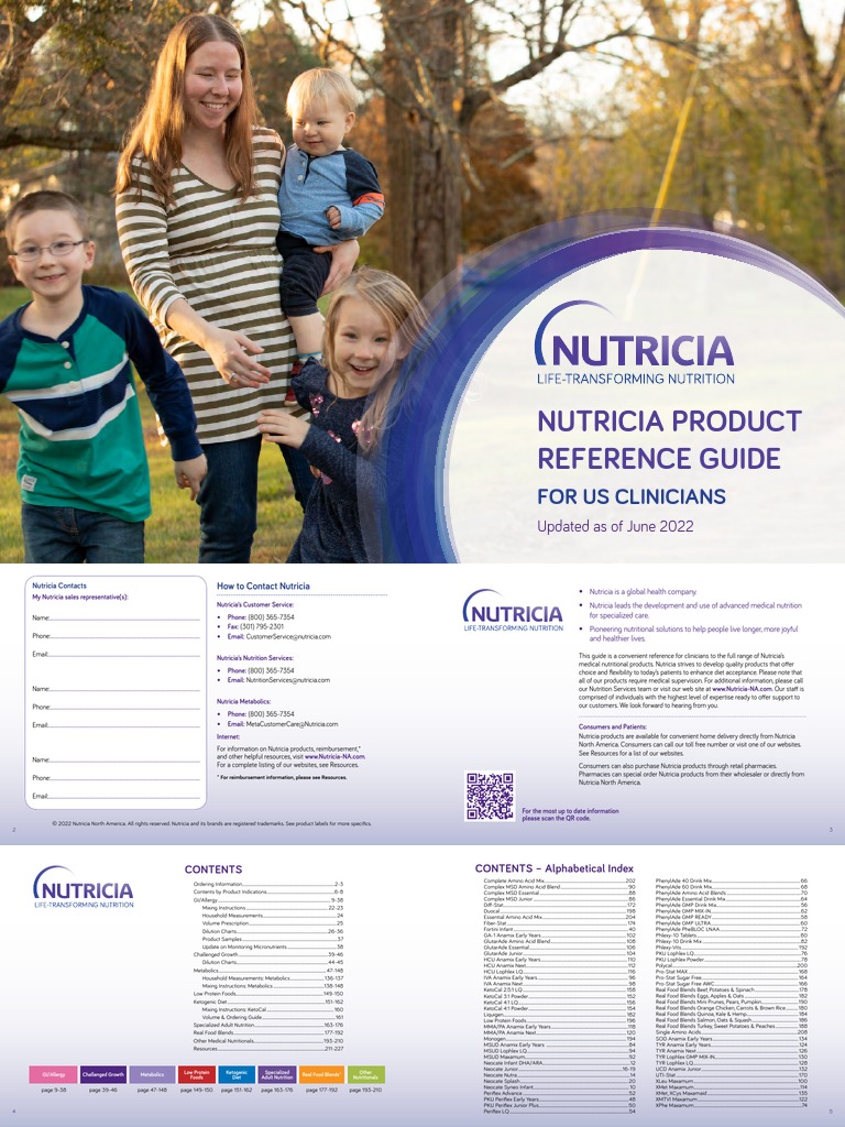 2022 Nutricia US Product Reference Guide | PDF | Ketogenic Diet | Nutrition