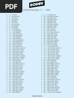 12 Ordinal Numbers List 1-100 | PDF