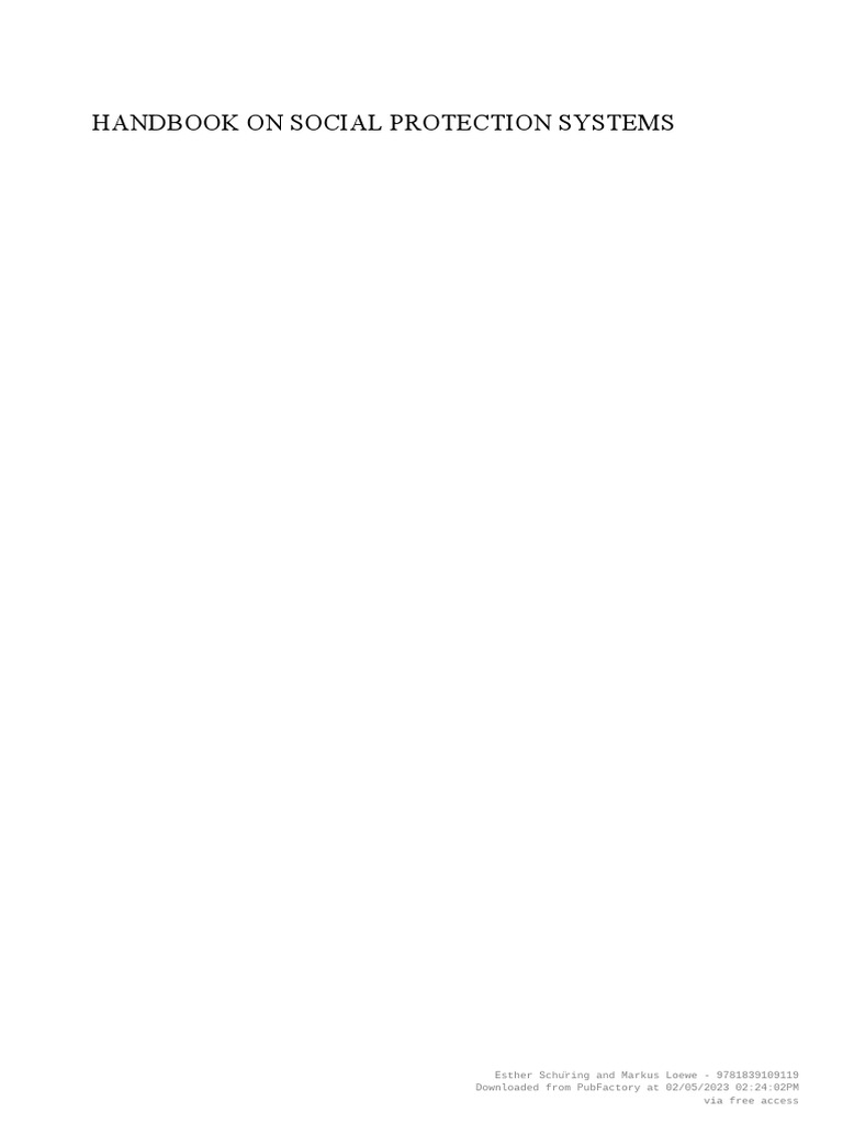 Handbook On Social Protection Systems | PDF | Social Protection | Poverty