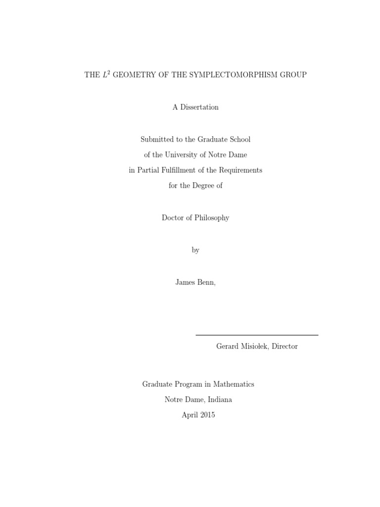 Benn - The L2 Geometry of The Symplectomorphism Group | PDF ...