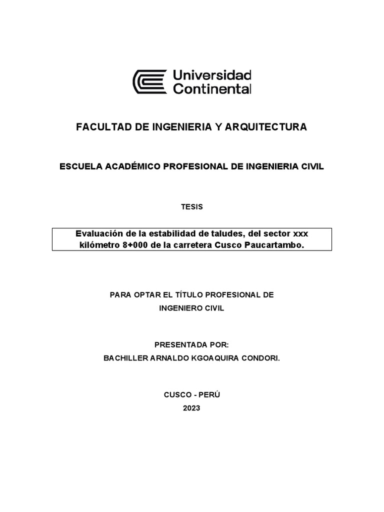 Portada de Informe de Tesis | PDF | Falla (geología) | Entorno natural