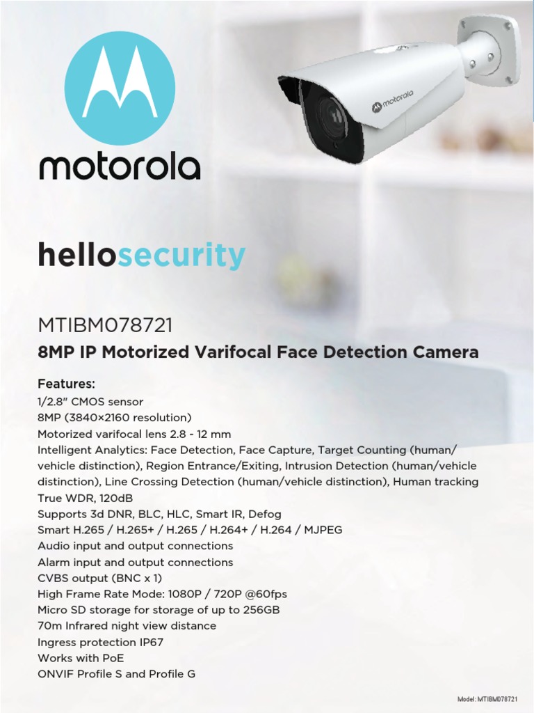 MTIBM078721 Bullet DataSheet - ENG - v1 | PDF | Camera | Camera Lens