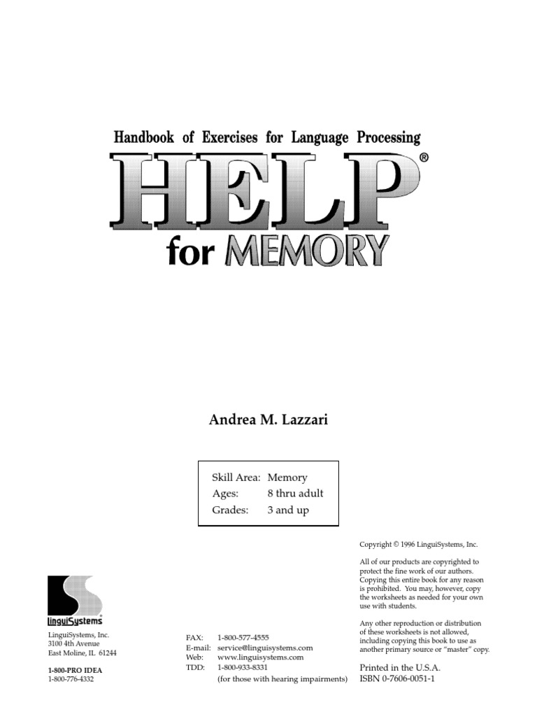 HELP For Memory | PDF | Memory | Recall (Memory)
