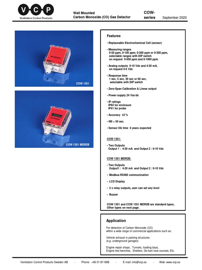 Carbon Monoxide Co Gas Detector Cow | PDF | Relay | Sensor
