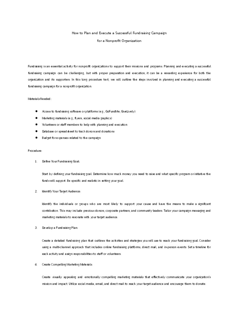 Factual Reading - Procedure Text - How To Plan and Execute A Successful ...