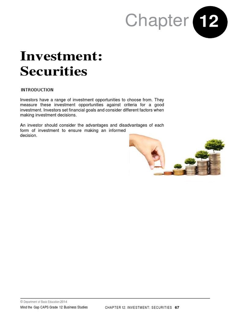 Investment: Securities: Mind The Gap CAPS Grade 12 Business Studies ...