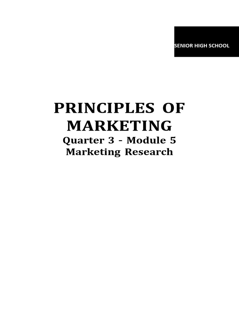 Principles of Marketing Q3 Module-5 | Download Free PDF | Marketing Research | Marketing