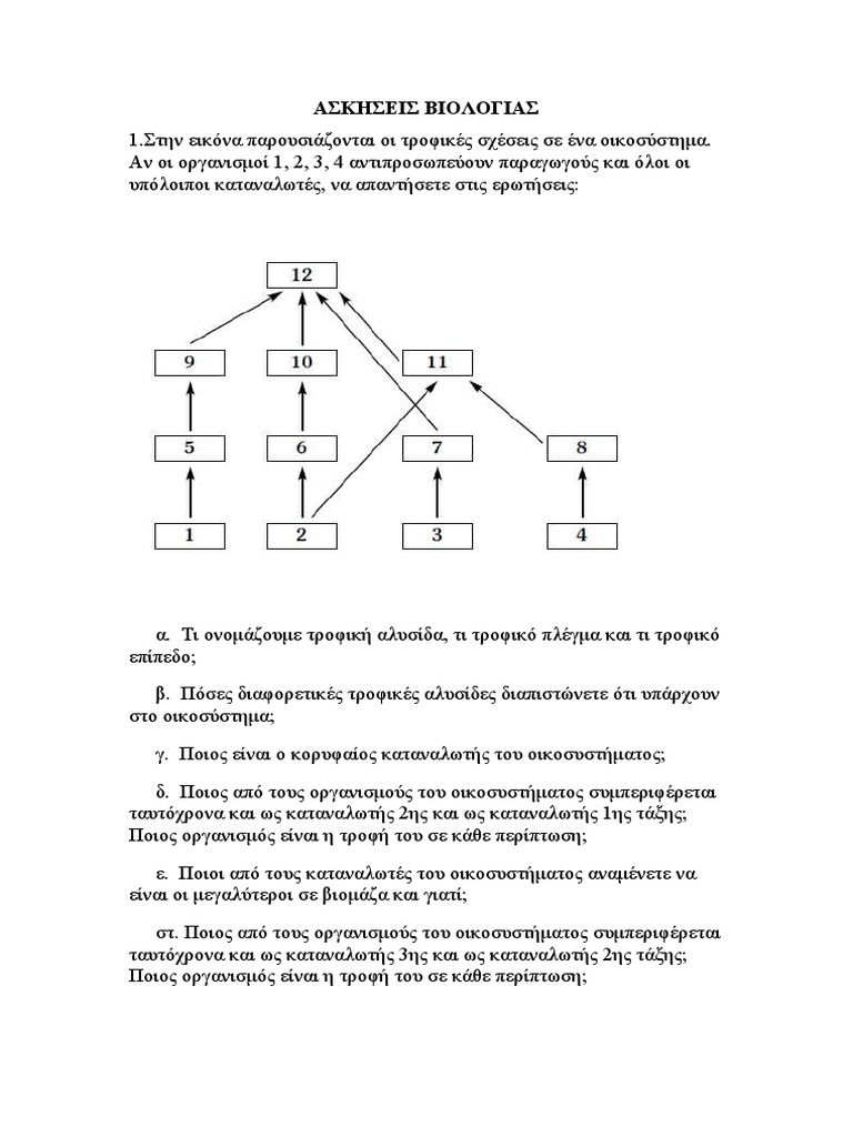 AΣΚΗΣΕΙΣ ΒΙΟΛΟΓΙΑΣ | PDF
