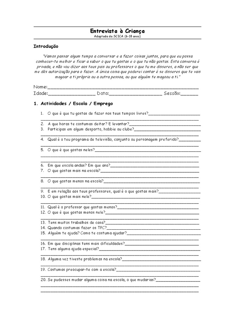 Entrevista SCICA | PDF | Carreira e Crescimento