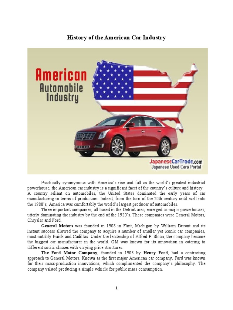 History of The American Car Industry | PDF | General Motors | Car