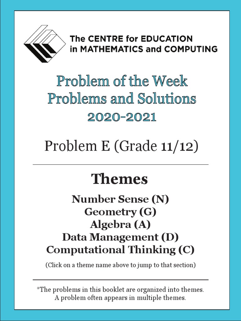 Problem of The Week Problems and Solutions 2020-2021 | PDF ...