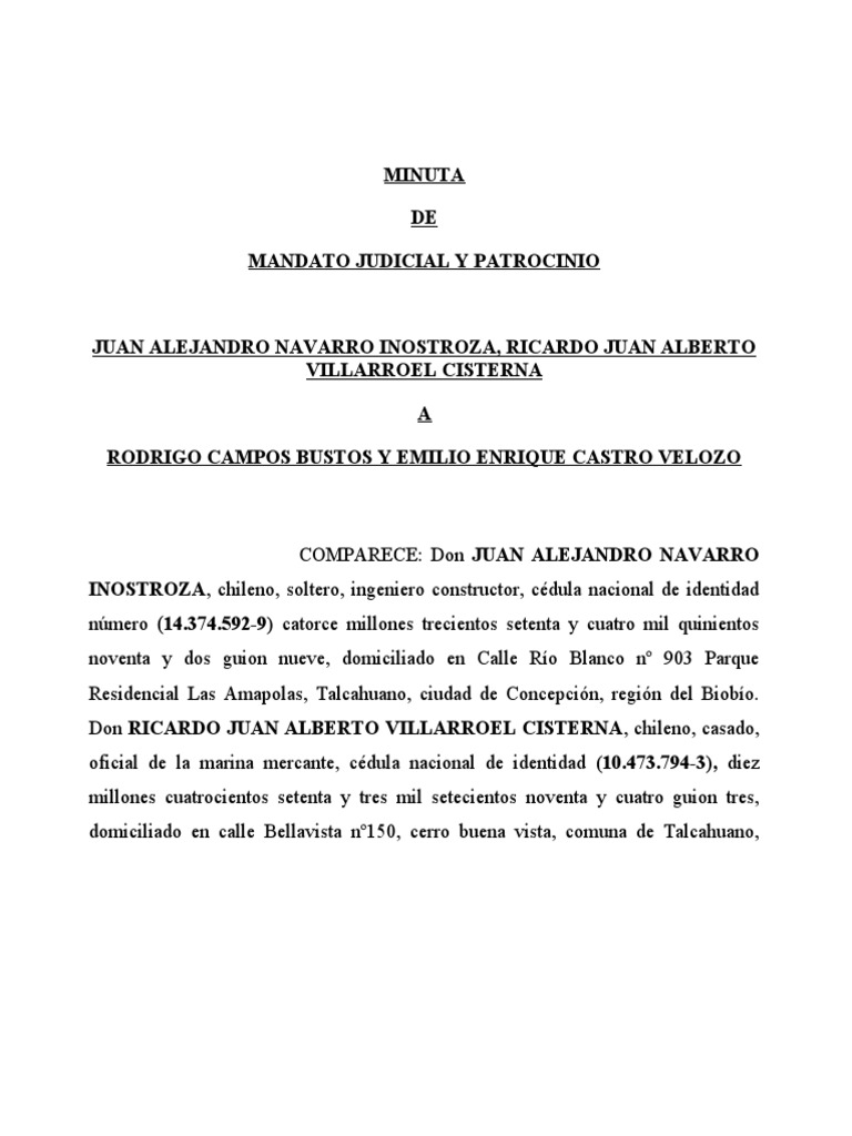 Minuta Mandato Judicial | PDF