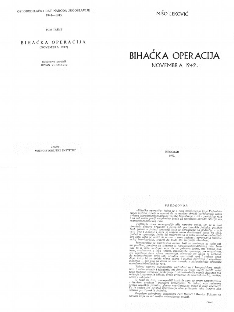 Bihaćka Operacija 1942. | PDF