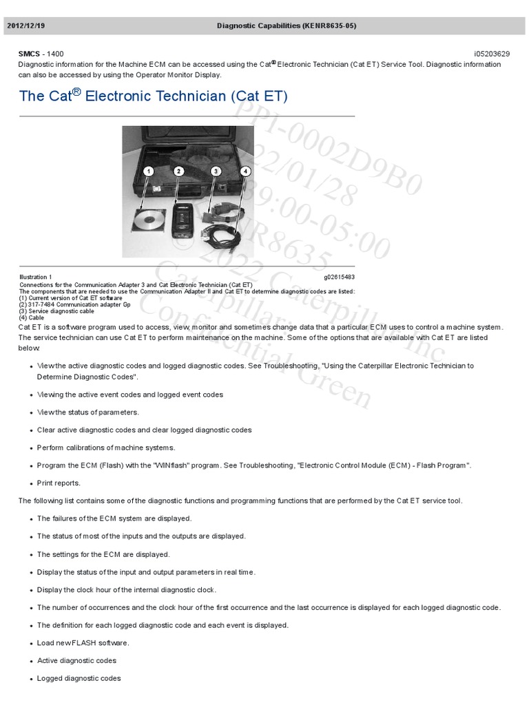 Excav 329d Diagnostic Capabilities Kenr8635 05 Pdf Troubleshooting Parameter Computer