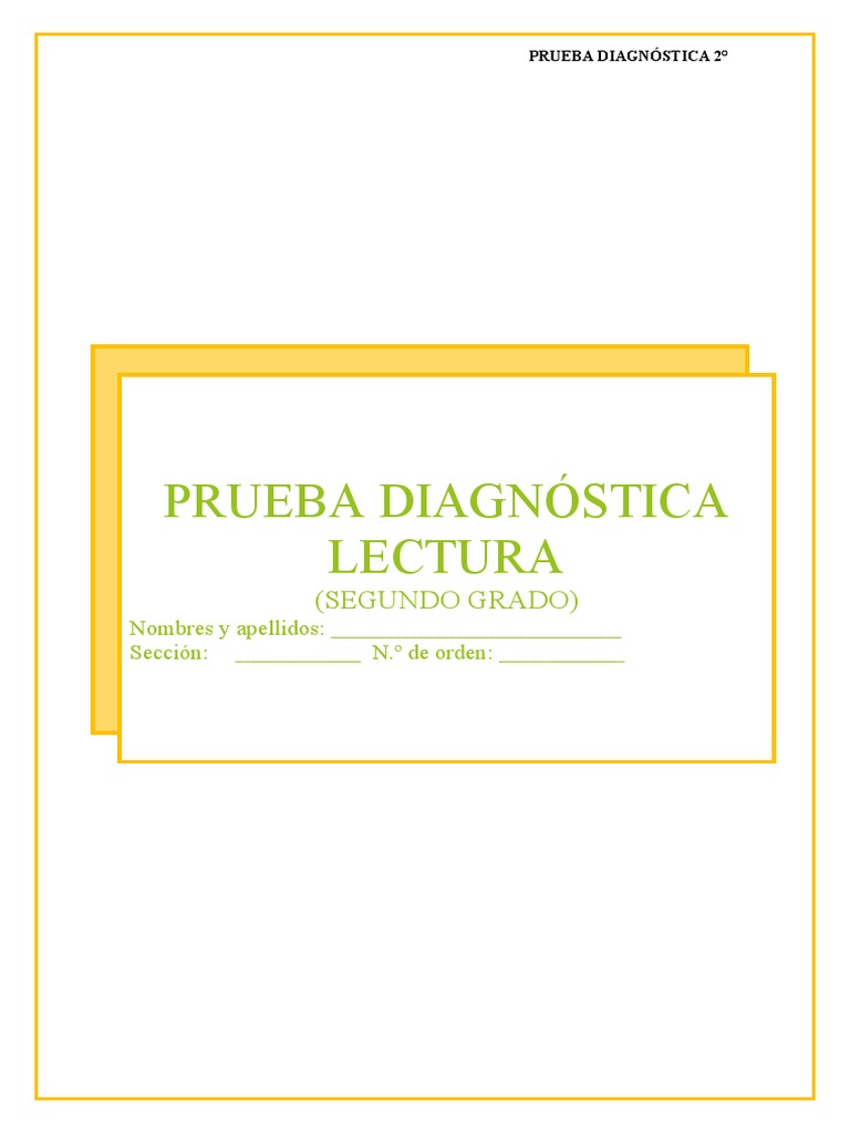 Prueba de Diagn. Lectura - 2 Grado | PDF