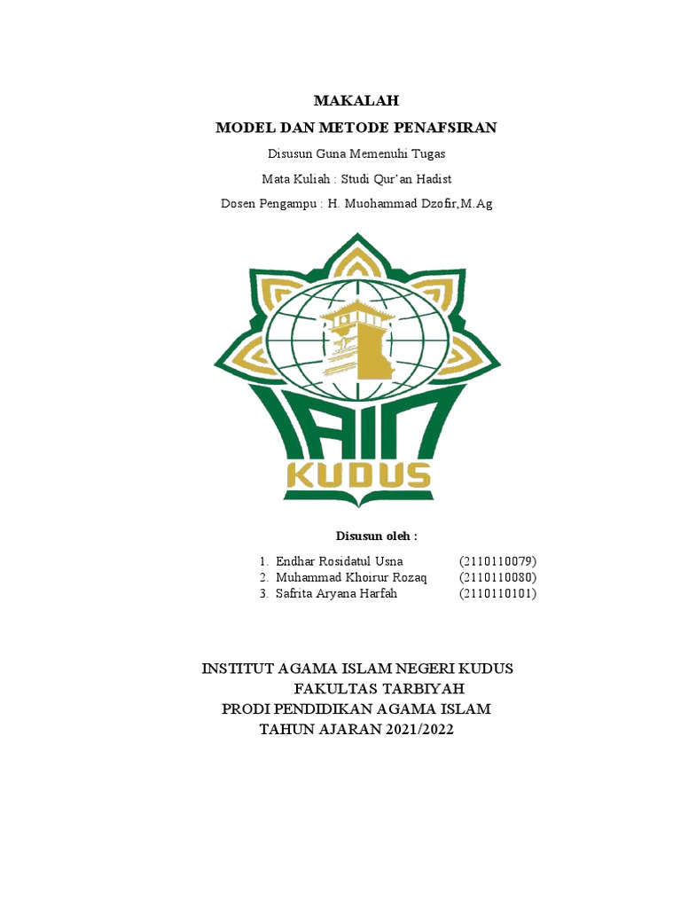 Makalah Model Dan Metode Penafsiran | PDF