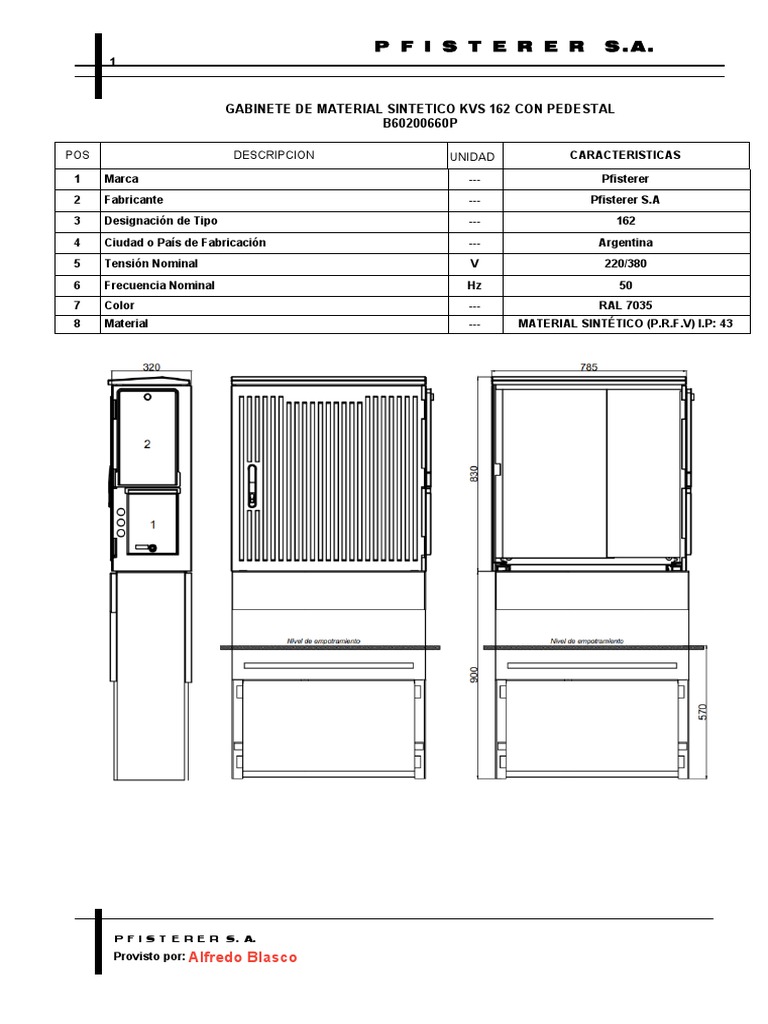 BUZON PFISTERER AP | PDF | Ingenieria Eléctrica