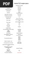 Honda ZC Engine Specifications | PDF | Rotating Machines | Honda