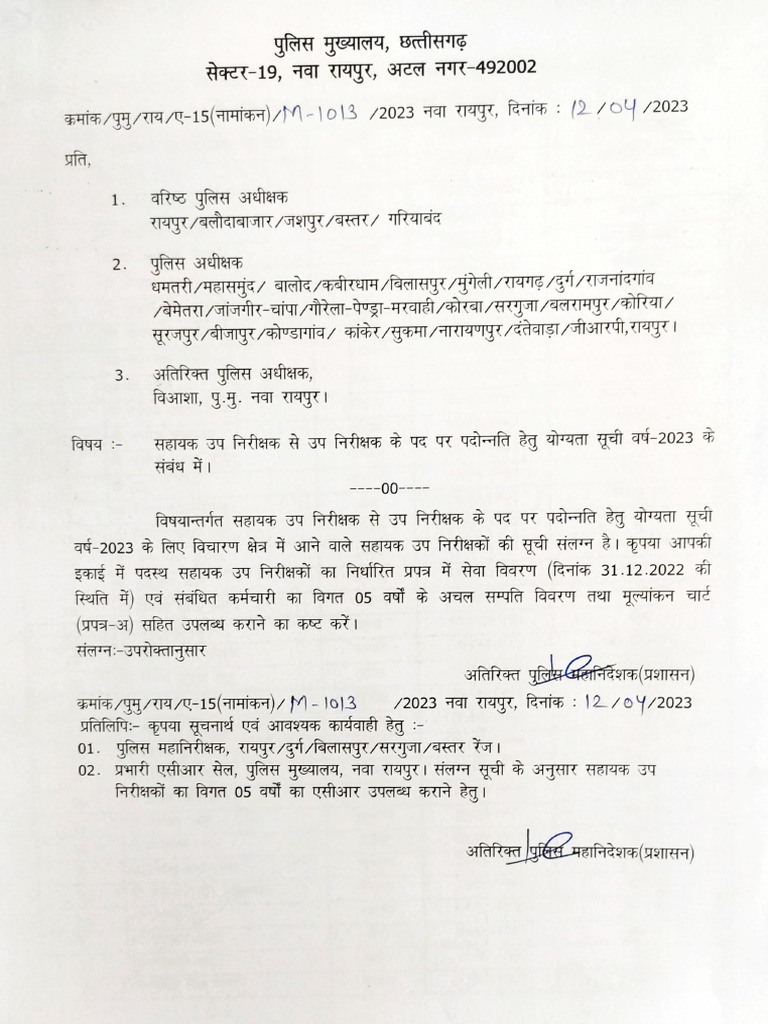 CG Police Promotion | PDF