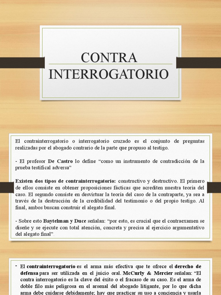 Contra Interrogatorio | PDF | Historia