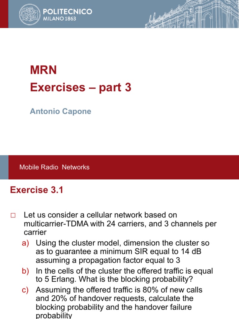 E3 - Exercises | PDF | Telecommunications | Telecommunications Engineering
