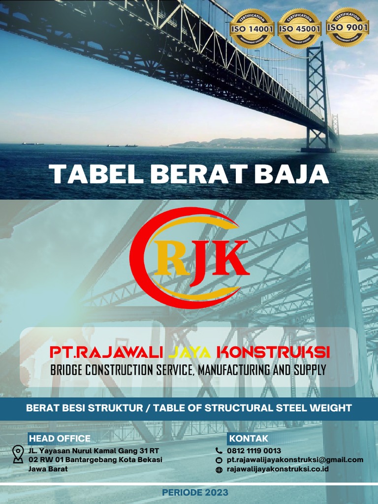 Tabel Berat Besi Struktur 2023 | PDF