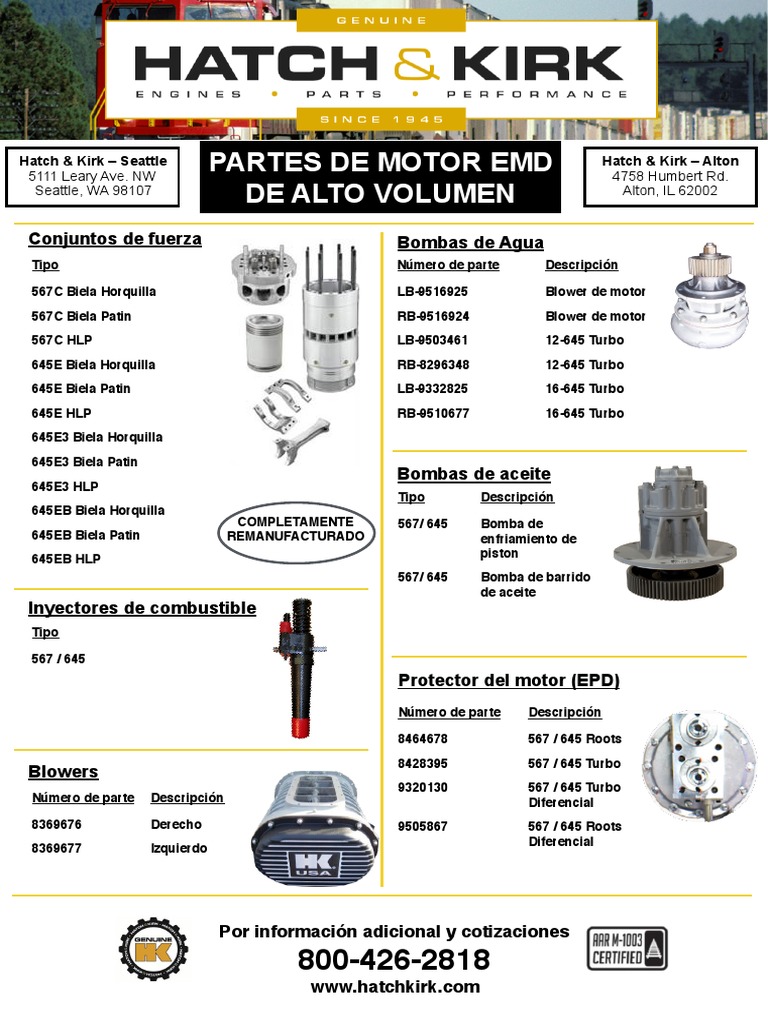 Partes de Motor Emd de Alto Volumen: Conjuntos de Fuerza Bombas de Agua ...